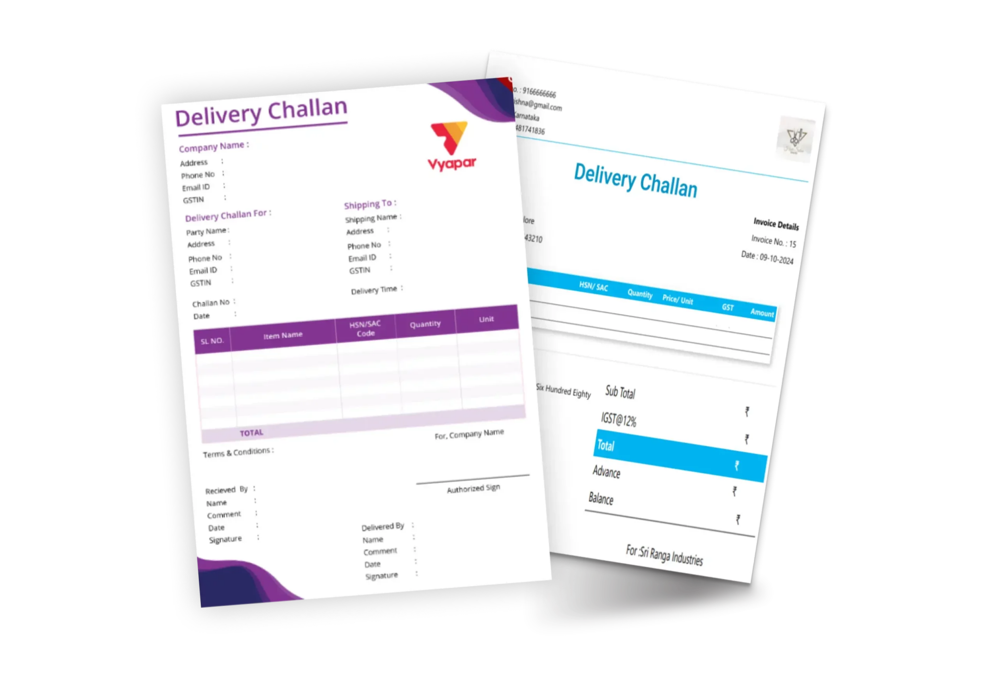 Delivery Challan Format in Excel, Word & PDF | VyaparApp